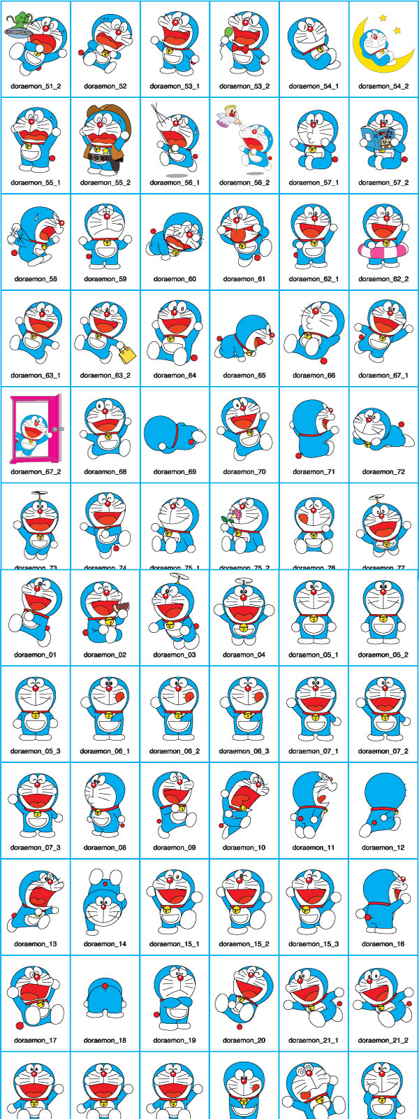 Vector Cartoon icon pack with Doraemon from iconmaterial.com
